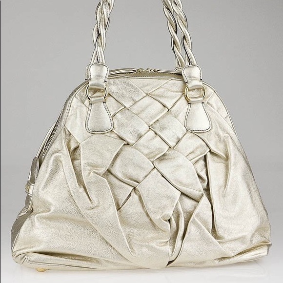 Valentino Garavani | Bags | Valentino Gold Napa Couture Braided Dome ...